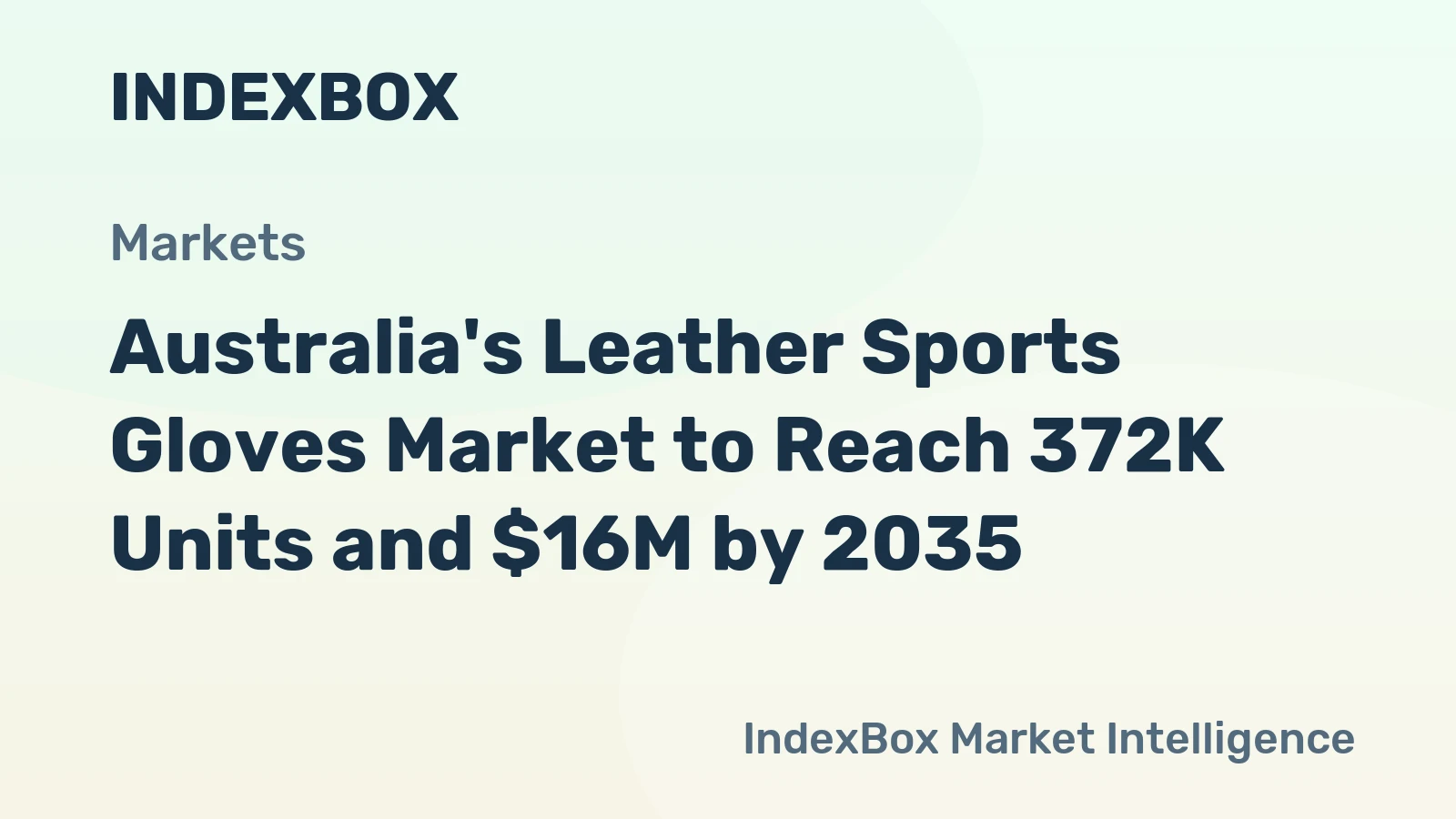 Australia's Leather Sports Gloves Market to Reach 372K Units and $16M by 2035