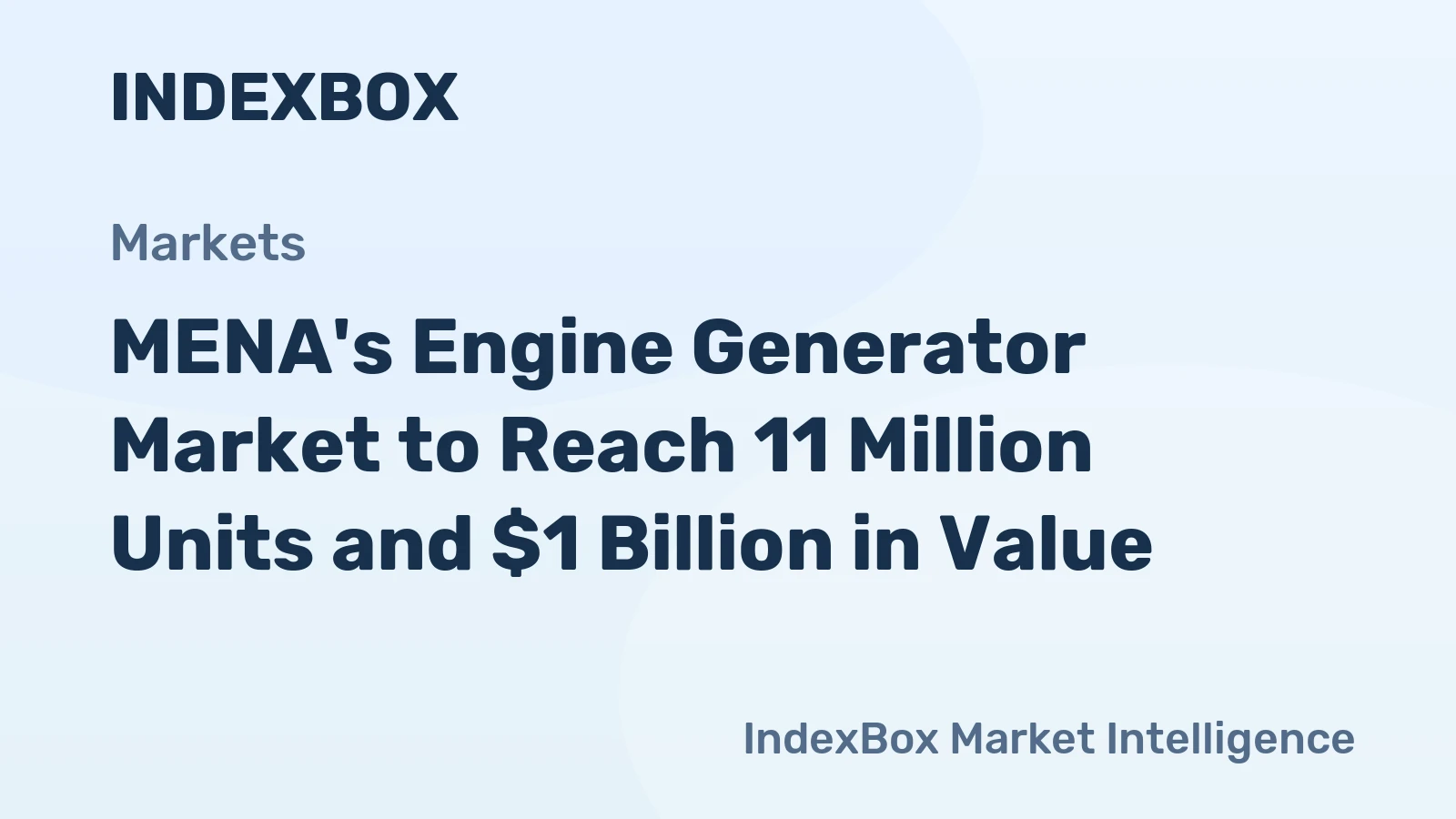 MENA's Engine Generator Market to Reach 11 Million Units and $1 Billion in Value