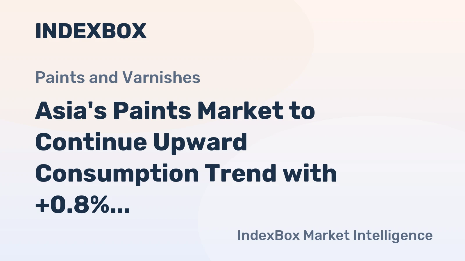 Asia's Paints Market to Continue Upward Consumption Trend with +0.8% CAGR through 2035