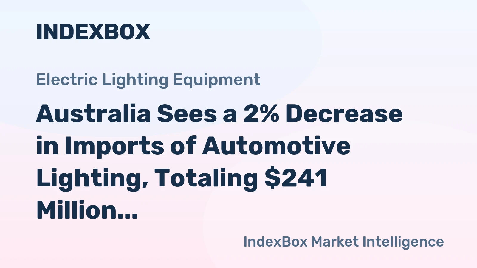 Australia Sees a 2% Decrease in Imports of Automotive Lighting, Totaling $241 Million in 2023