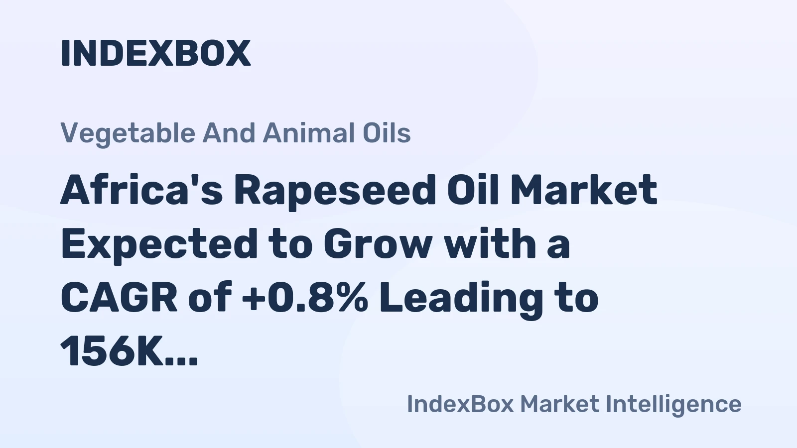 Africa's Rapeseed Oil Market Expected to Grow with a CAGR of +0.8% Leading to 156K Tons by 2035