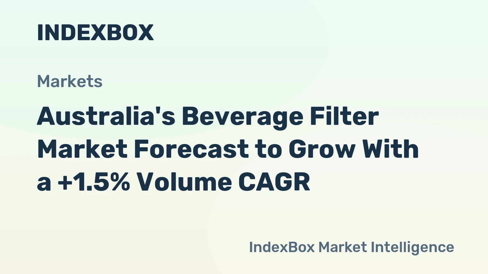 Australia's Beverage Filter Market Forecast to Grow With a +1.5% Volume CAGR