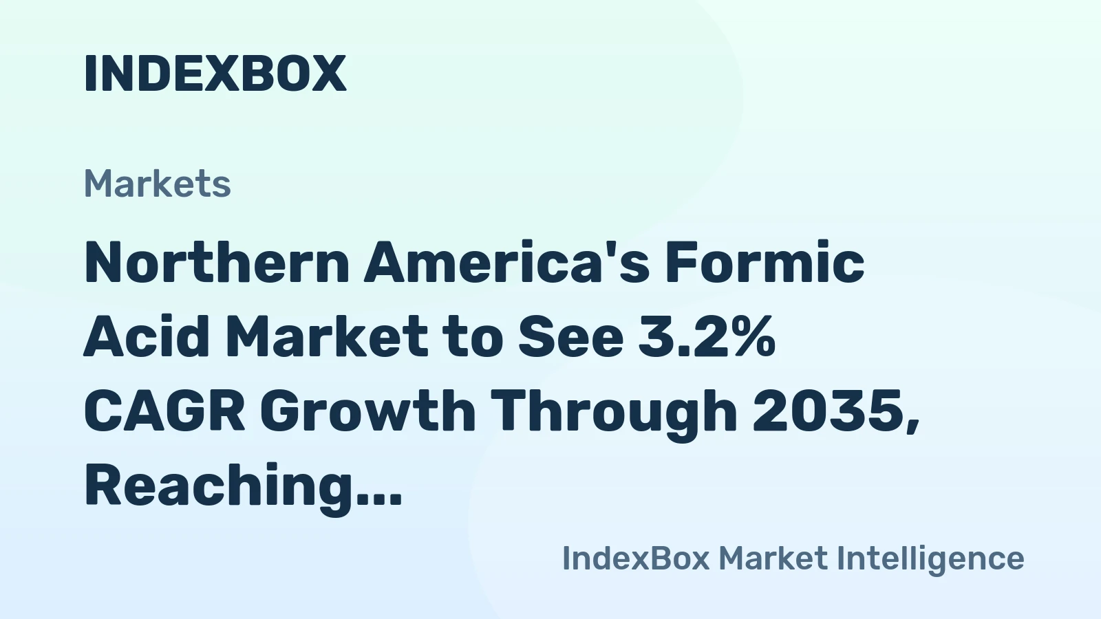 Northern America's Formic Acid Market to See 3.2% CAGR Growth Through 2035, Reaching $1.1B in Value