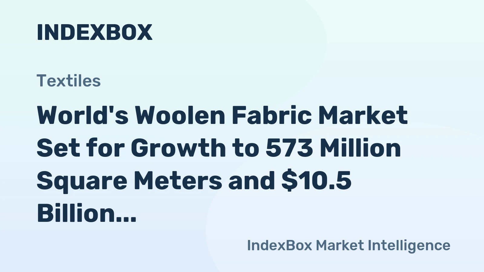 World's Woolen Fabric Market Set for Growth to 573 Million Square Meters and $10.5 Billion in Value
