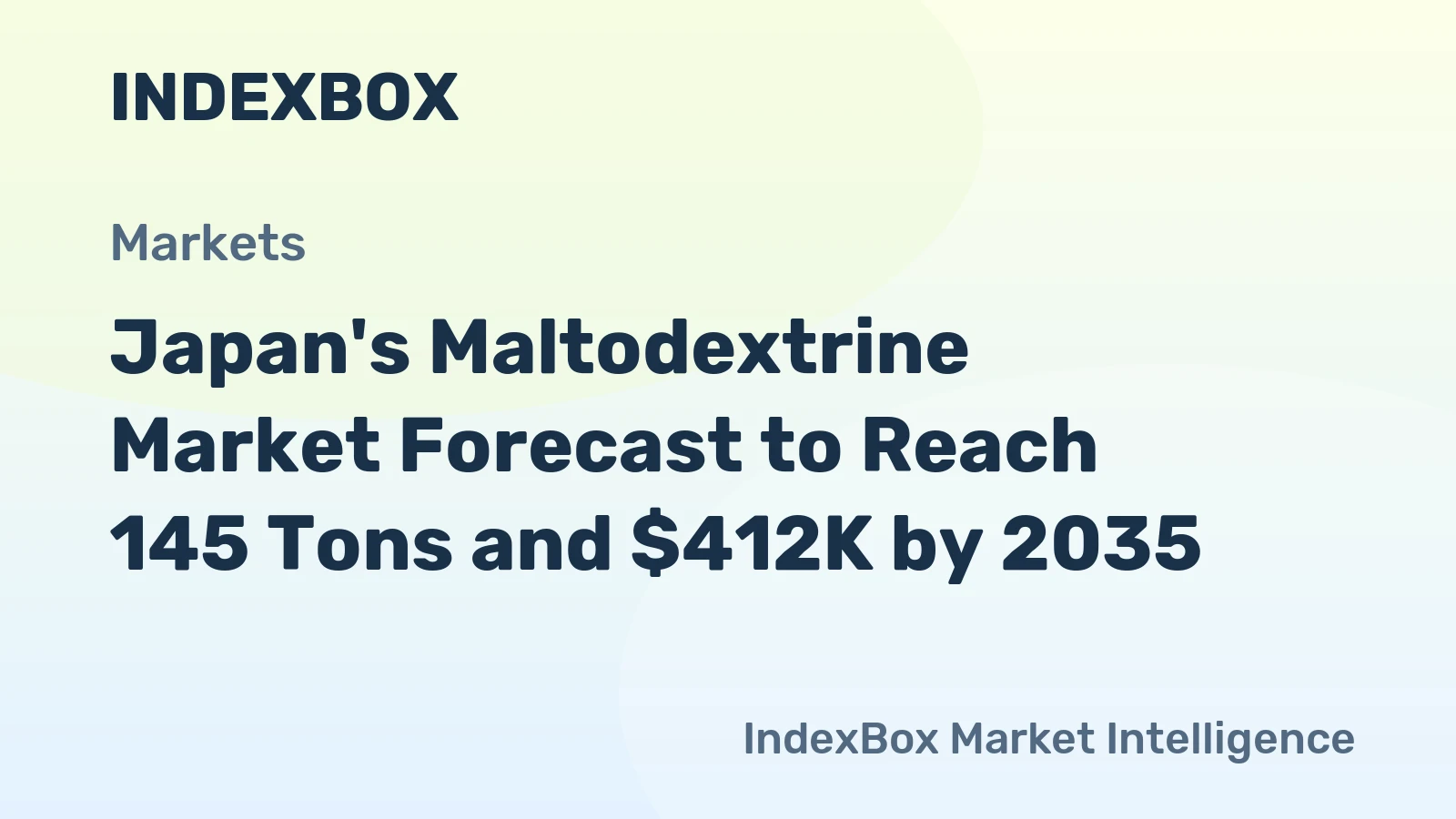 Japan's Maltodextrine Market Forecast to Reach 145 Tons and $412K by 2035