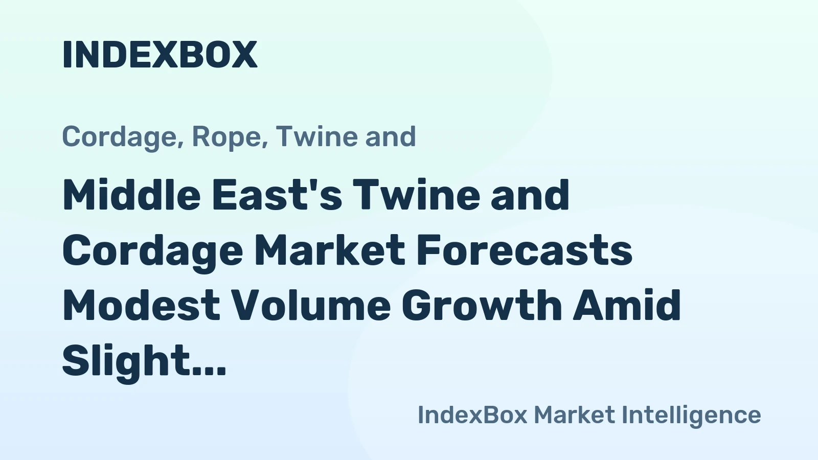 Middle East's Twine and Cordage Market Forecasts Modest Volume Growth Amid Slight Value Contraction