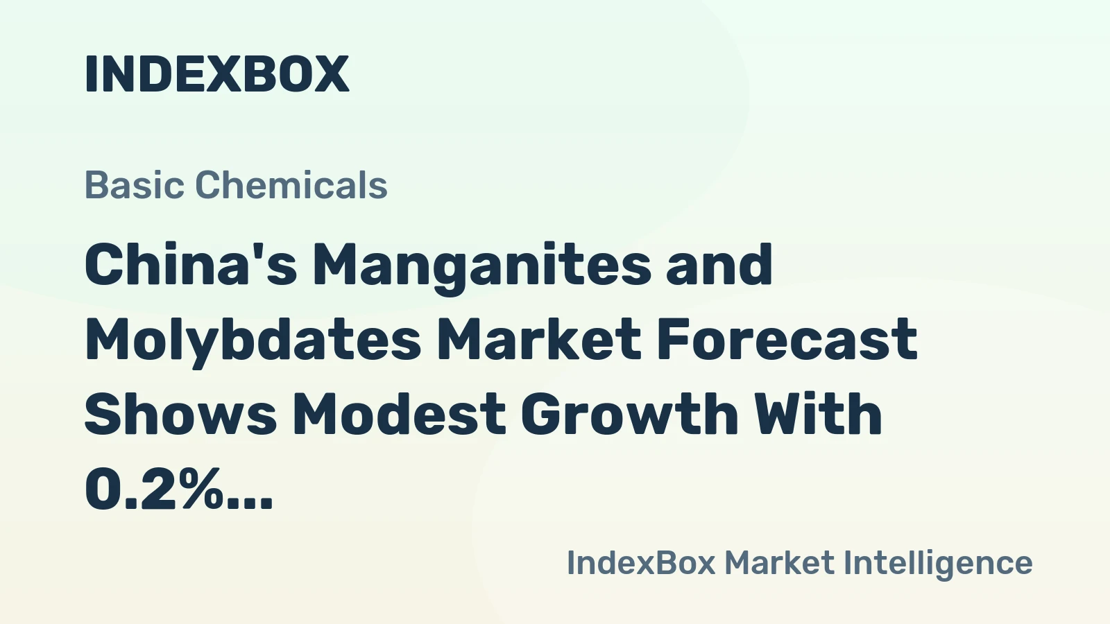 China's Manganites and Molybdates Market Forecast Shows Modest Growth With 0.2% Volume CAGR Through 2035