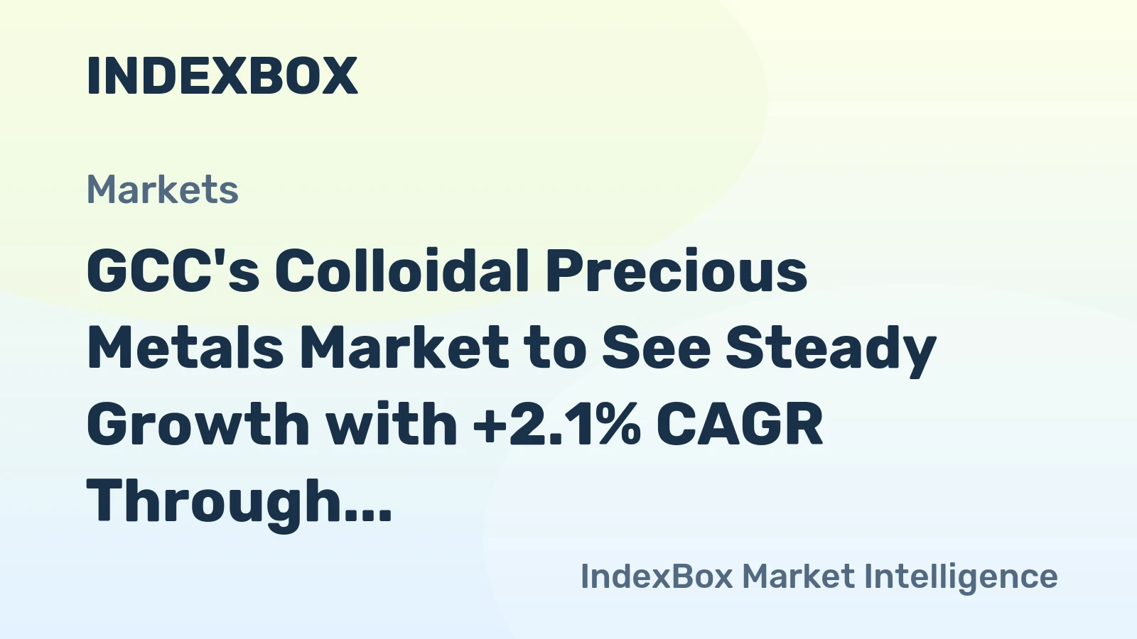 GCC's Colloidal Precious Metals Market to See Steady Growth with +2.1% CAGR Through 2035