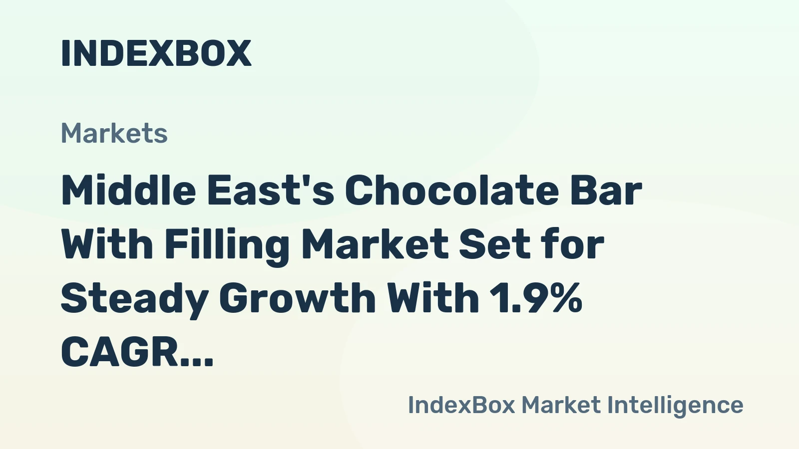 Middle East's Chocolate Bar With Filling Market Set for Steady Growth With 1.9% CAGR in Value