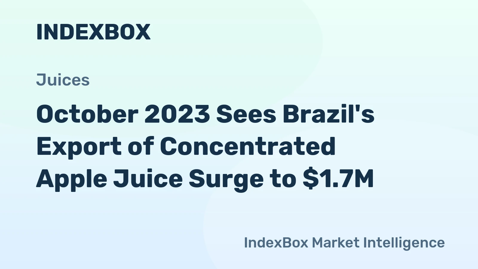 October 2023 Sees Brazil's Export of Concentrated Apple Juice Surge to $1.7M
