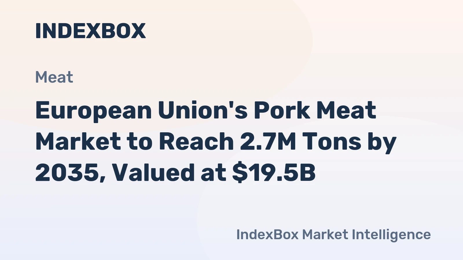 European Union's Pork Meat Market to Reach 2.7M Tons by 2035, Valued at $19.5B
