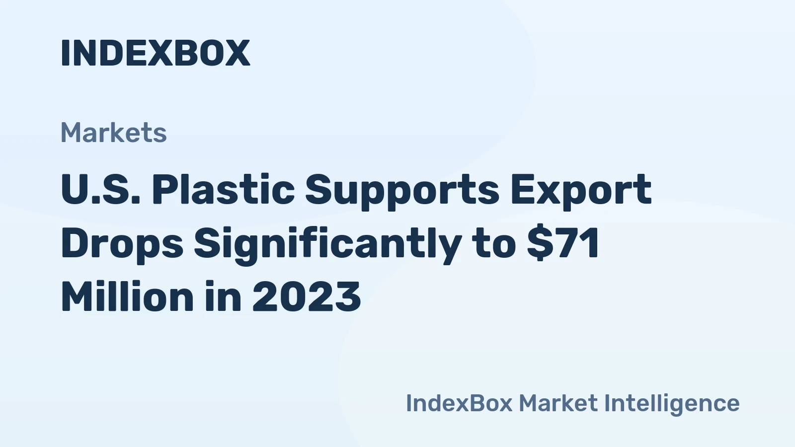 U.S. Plastic Supports Export Drops Significantly to $71 Million in 2023