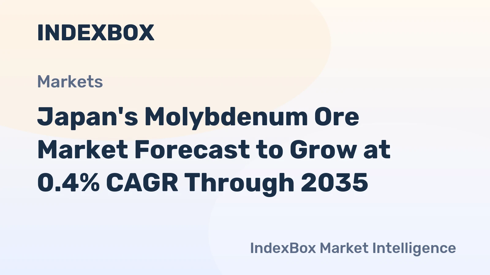 Japan's Molybdenum Ore Market Forecast to Grow at 0.4% CAGR Through 2035