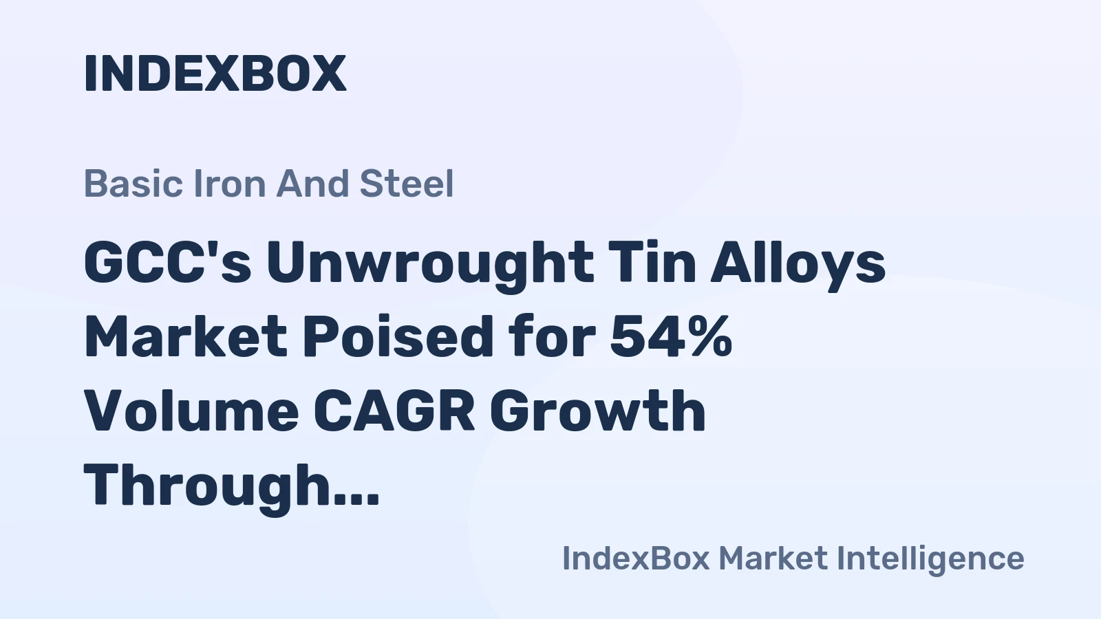 GCC's Unwrought Tin Alloys Market Poised for 54% Volume CAGR Growth Through 2035