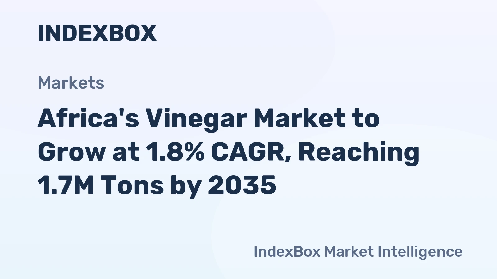 Africa's Vinegar Market to Grow at 1.8% CAGR, Reaching 1.7M Tons by 2035