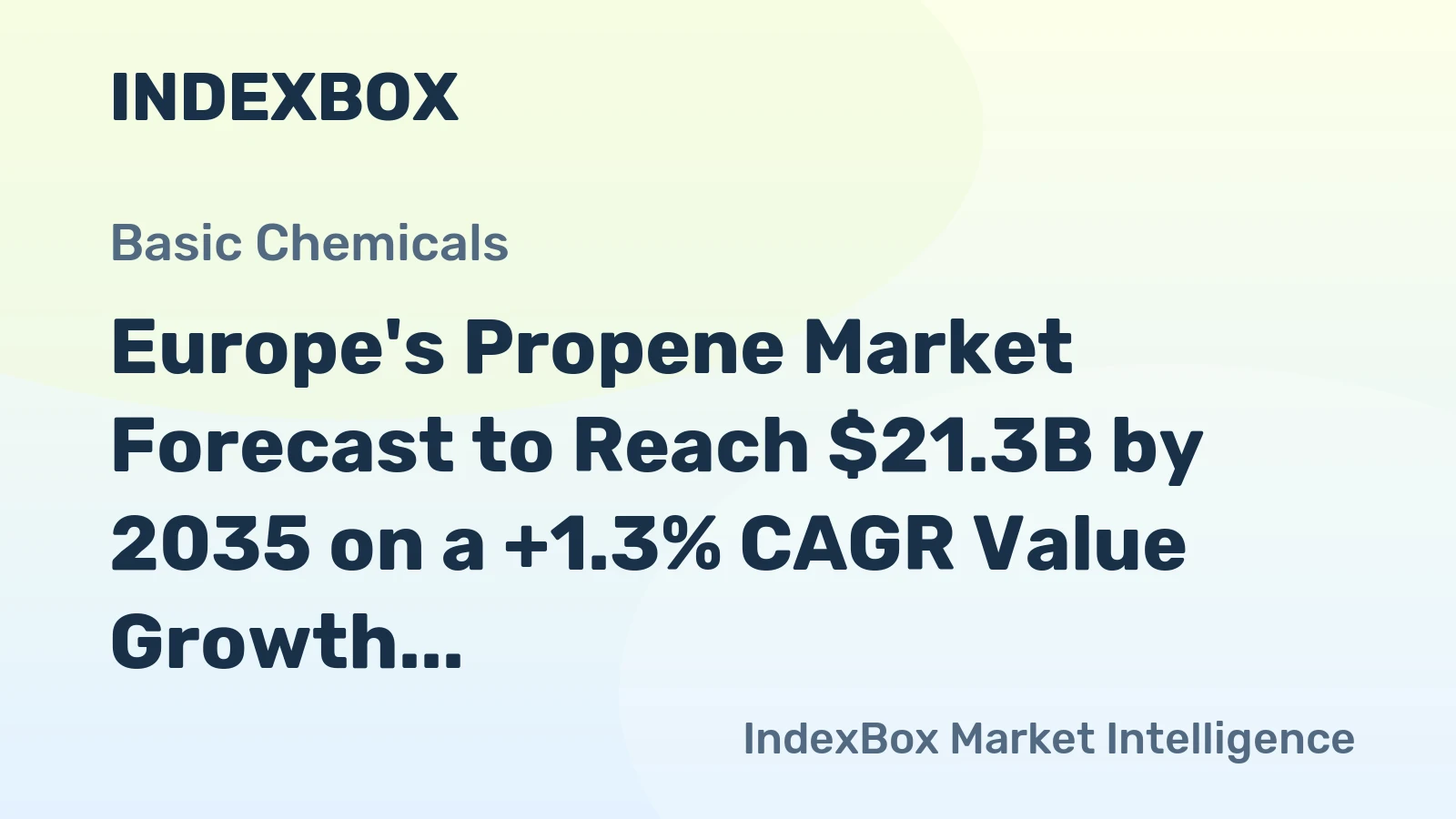 Europe's Propene Market Forecast to Reach $21.3B by 2035 on a +1.3% CAGR Value Growth Trajectory