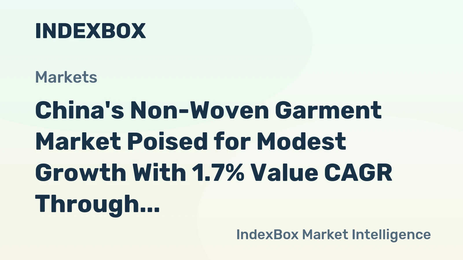 China's Non-Woven Garment Market Poised for Modest Growth With 1.7% Value CAGR Through 2035