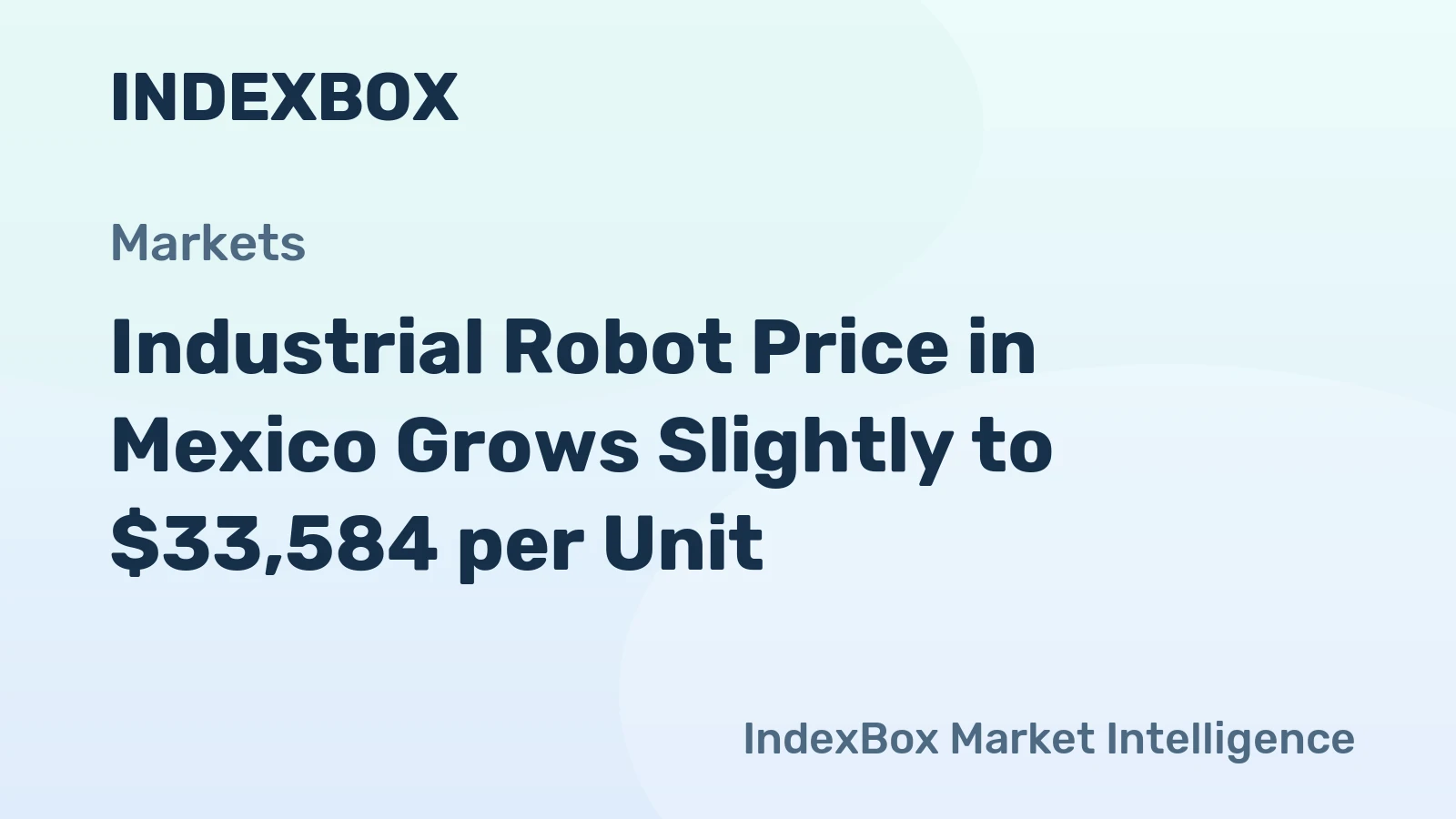 Industrial Robot Price in Mexico Grows Slightly to $33,584 per Unit