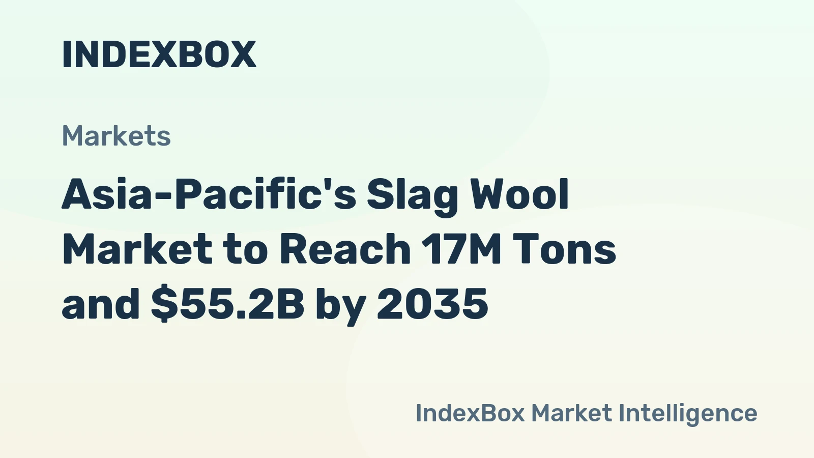 Asia-Pacific's Slag Wool Market to Reach 17M Tons and $55.2B by 2035
