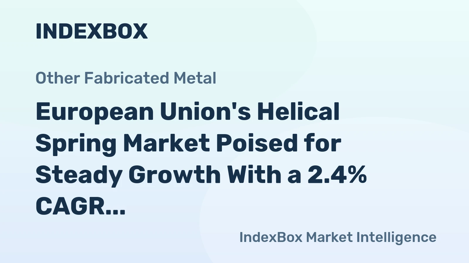 European Union's Helical Spring Market Poised for Steady Growth With a 2.4% CAGR in Value Through 2035