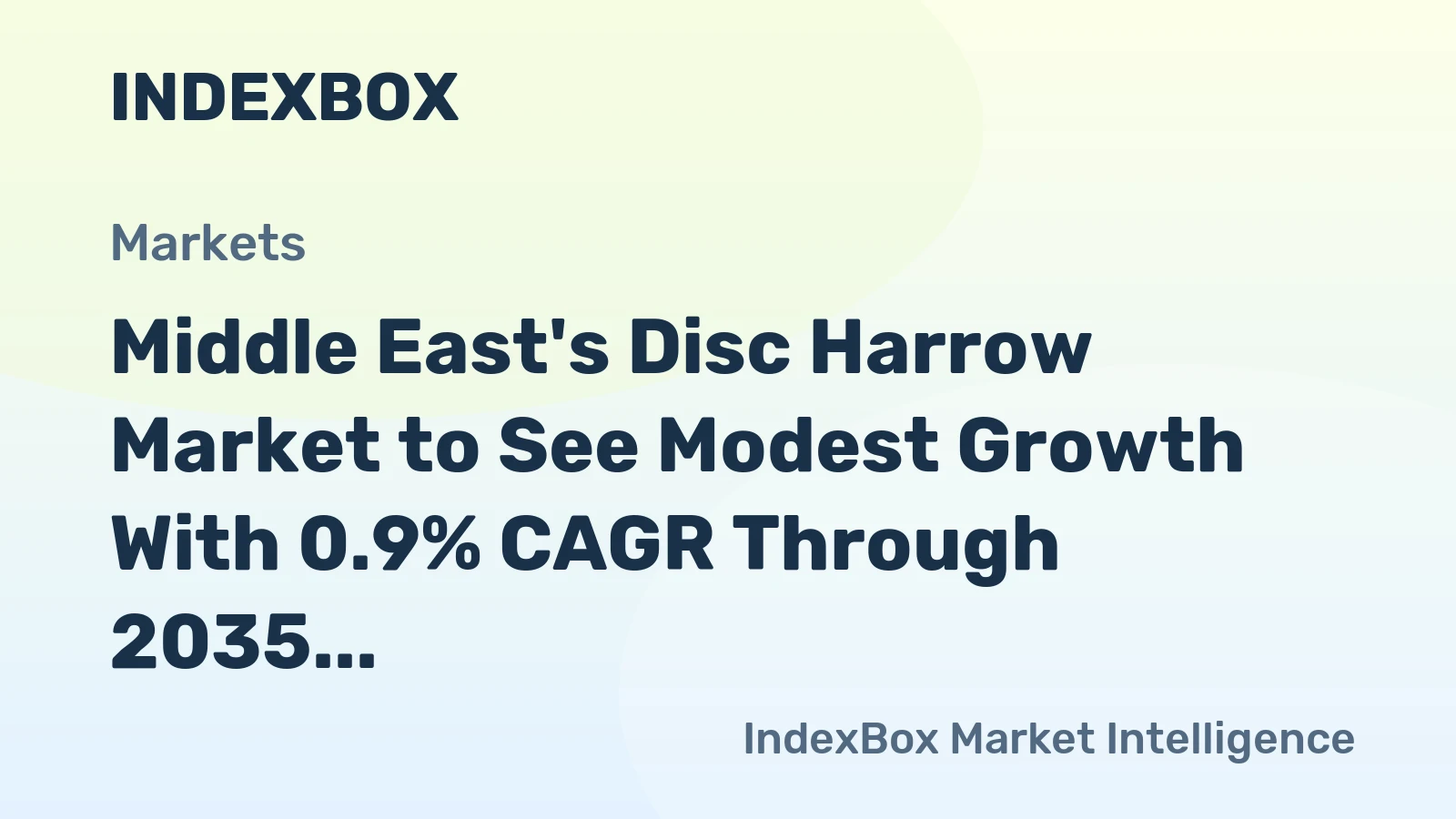 Middle East's Disc Harrow Market to See Modest Growth With 0.9% CAGR Through 2035