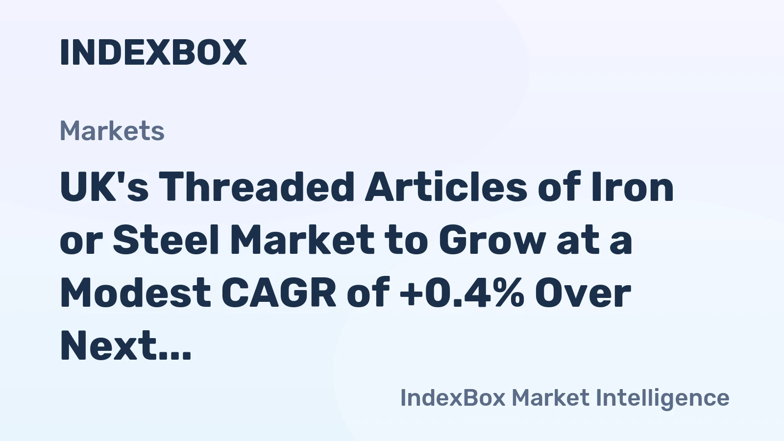 UK's Threaded Articles of Iron or Steel Market to Grow at a Modest CAGR of +0.4% Over Next Decade