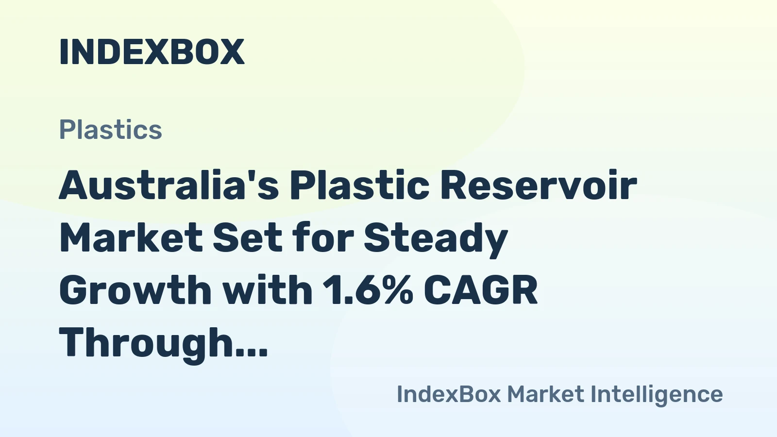 Australia's Plastic Reservoir Market Set for Steady Growth with 1.6% CAGR Through 2035