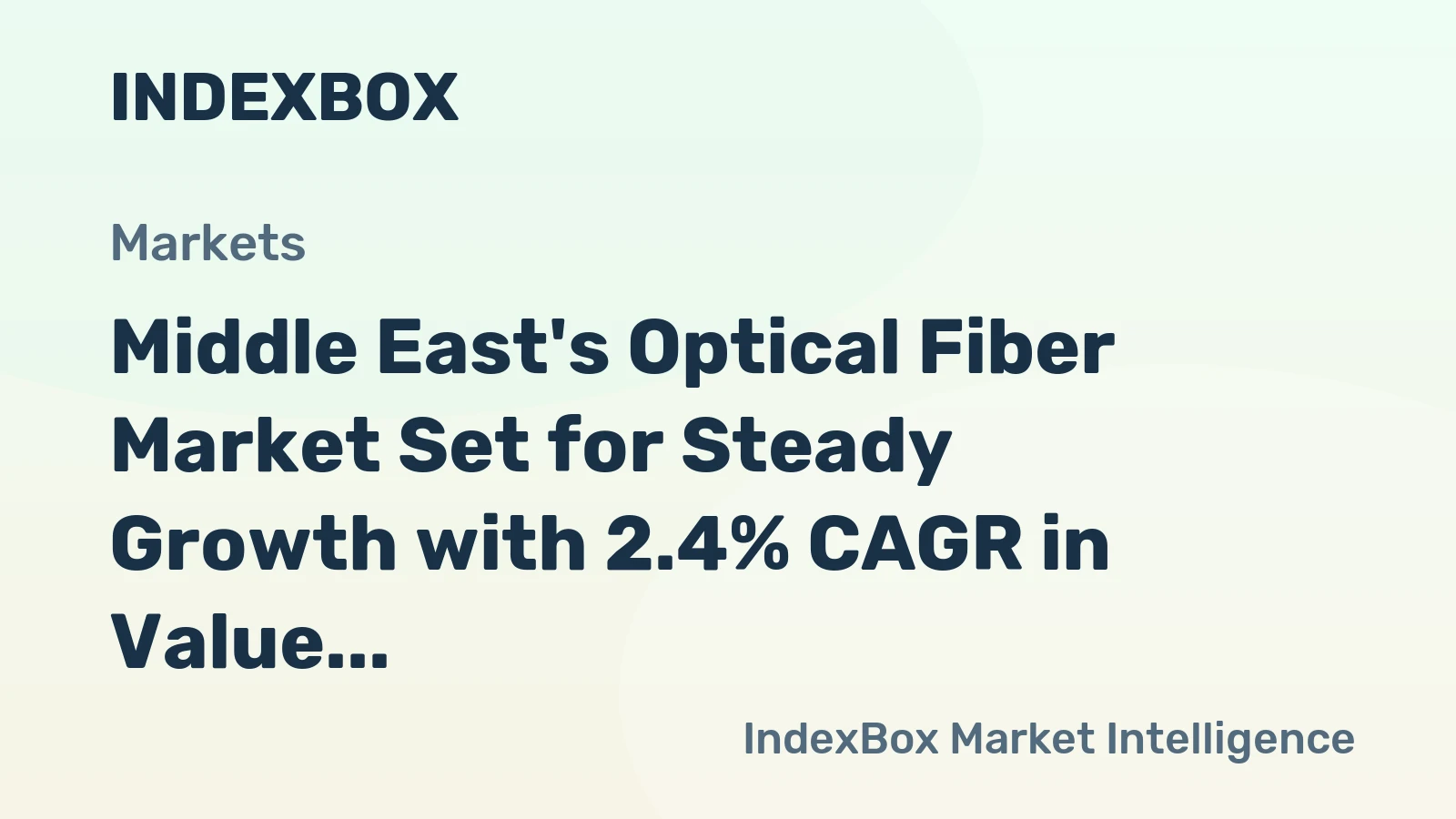 Middle East's Optical Fiber Market Set for Steady Growth with 2.4% CAGR in Value
