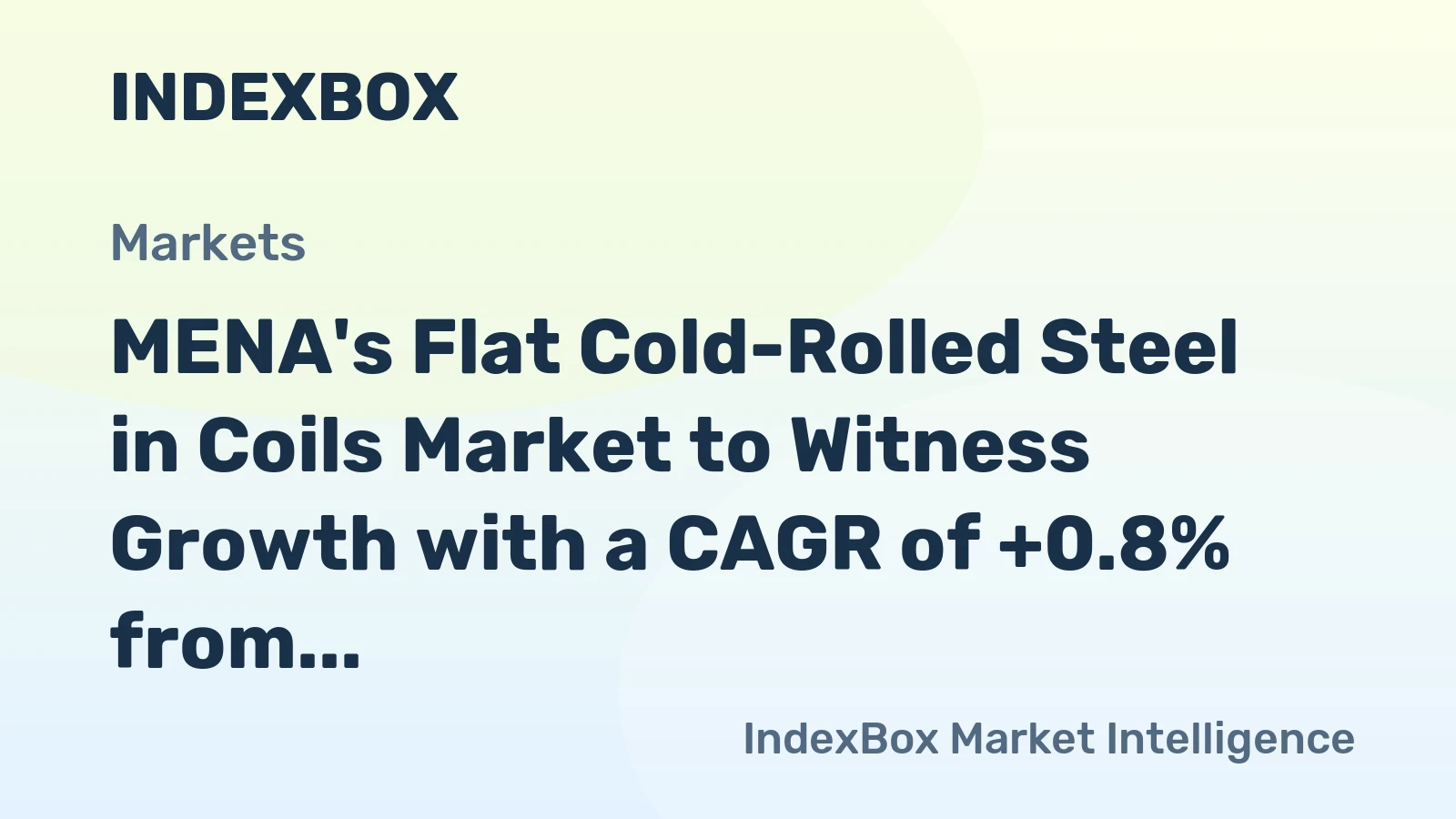 MENA's Flat Cold-Rolled Steel in Coils Market to Witness Growth with a CAGR of +0.8% from 2024-2035