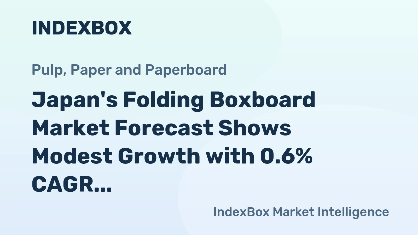 Japan's Folding Boxboard Market Forecast Shows Modest Growth with 0.6% CAGR Through 2035
