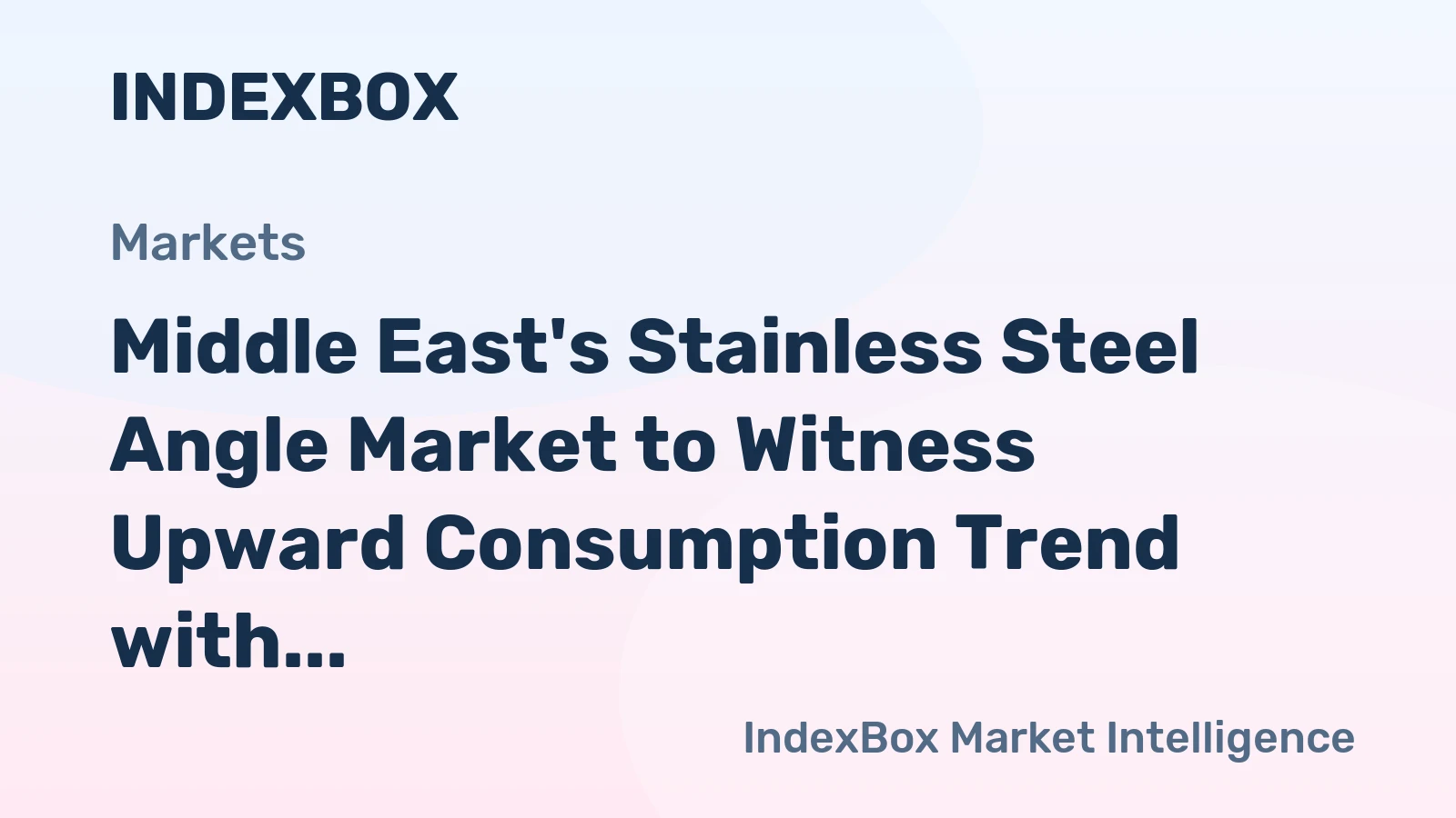 Middle East's Stainless Steel Angle Market to Witness Upward Consumption Trend with Market Volume Reaching 290K tons and Value of $668M by 2035
