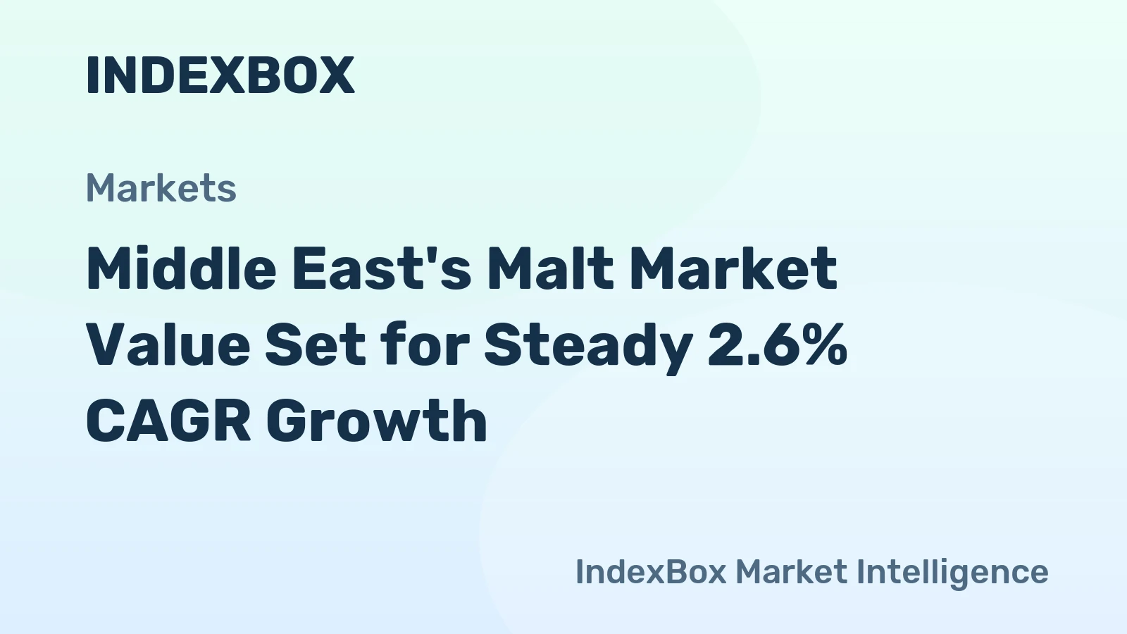 Middle East's Malt Market Value Set for Steady 2.6% CAGR Growth