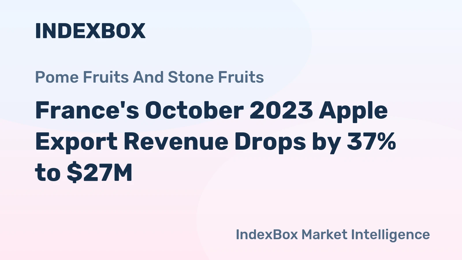 France's October 2023 Apple Export Revenue Drops by 37% to $27M