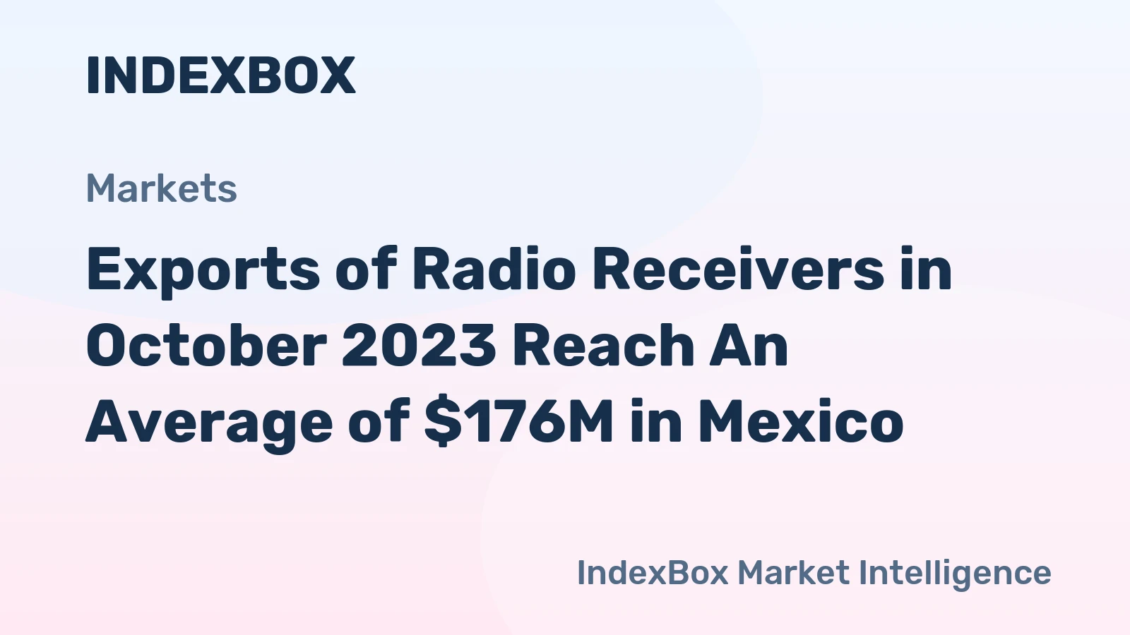 Exports of Radio Receivers in October 2023 Reach An Average of $176M in Mexico
