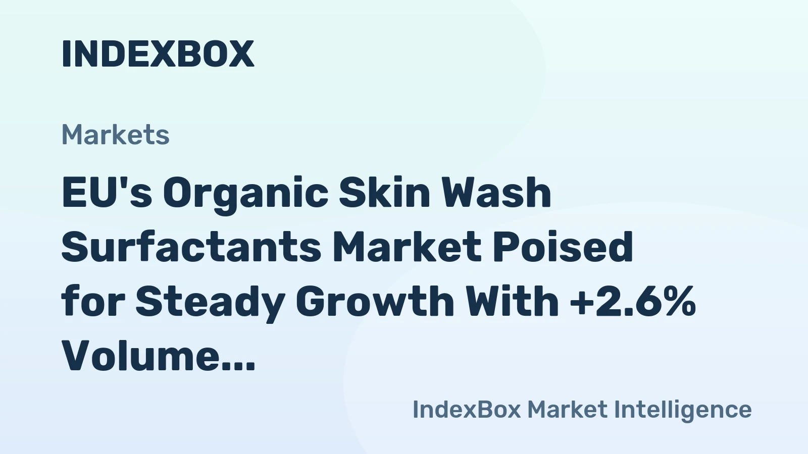 EU's Organic Skin Wash Surfactants Market Poised for Steady Growth With +2.6% Volume CAGR Through 2035