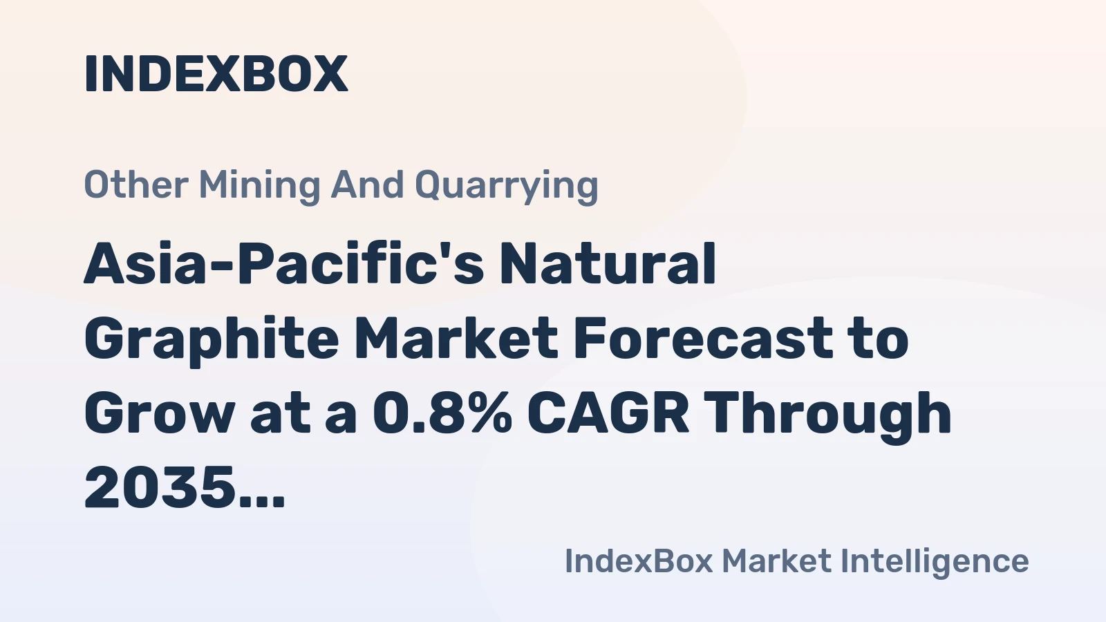 Asia-Pacific's Natural Graphite Market Forecast to Grow at a 0.8% CAGR Through 2035