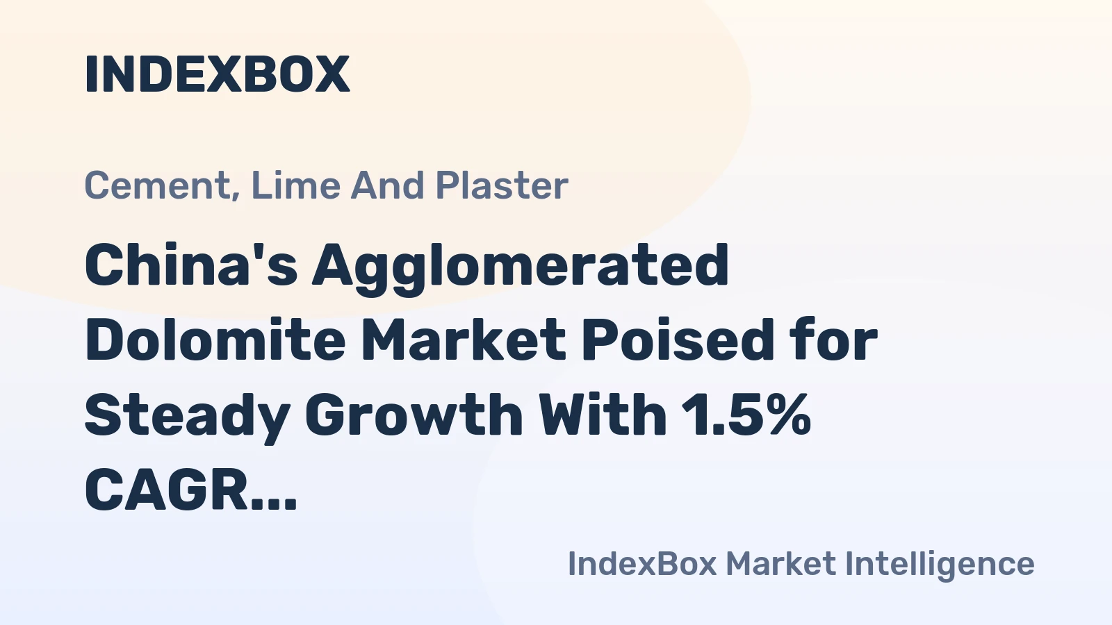 China's Agglomerated Dolomite Market Poised for Steady Growth With 1.5% CAGR Through 2035