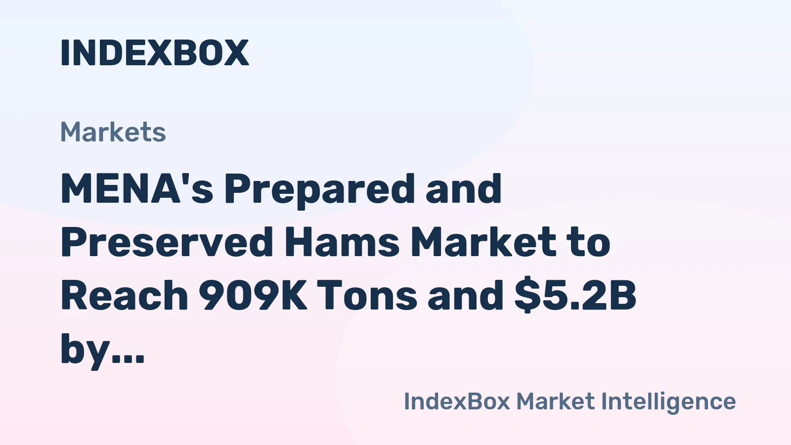 MENA's Prepared and Preserved Hams Market to Reach 909K Tons and $5.2B by 2035
