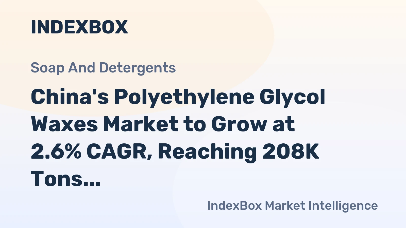 China's Polyethylene Glycol Waxes Market to Grow at 2.6% CAGR, Reaching 208K Tons by 2035