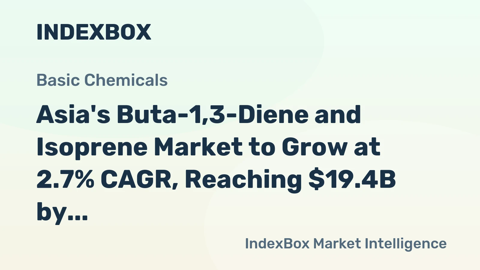 Asia's Buta-1,3-Diene and Isoprene Market to Grow at 2.7% CAGR, Reaching $19.4B by 2035