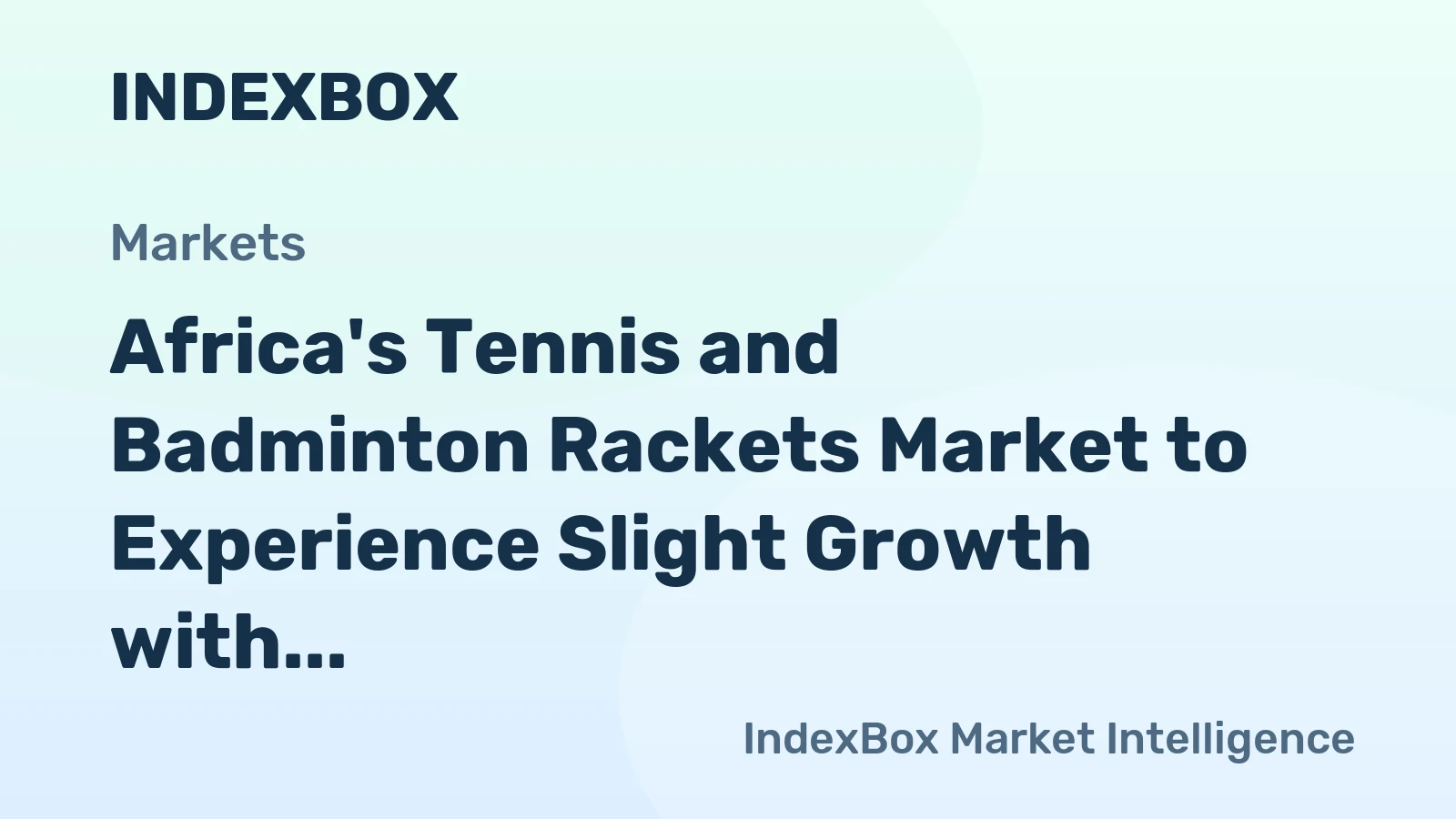 Africa's Tennis and Badminton Rackets Market to Experience Slight Growth with +1.0% CAGR
