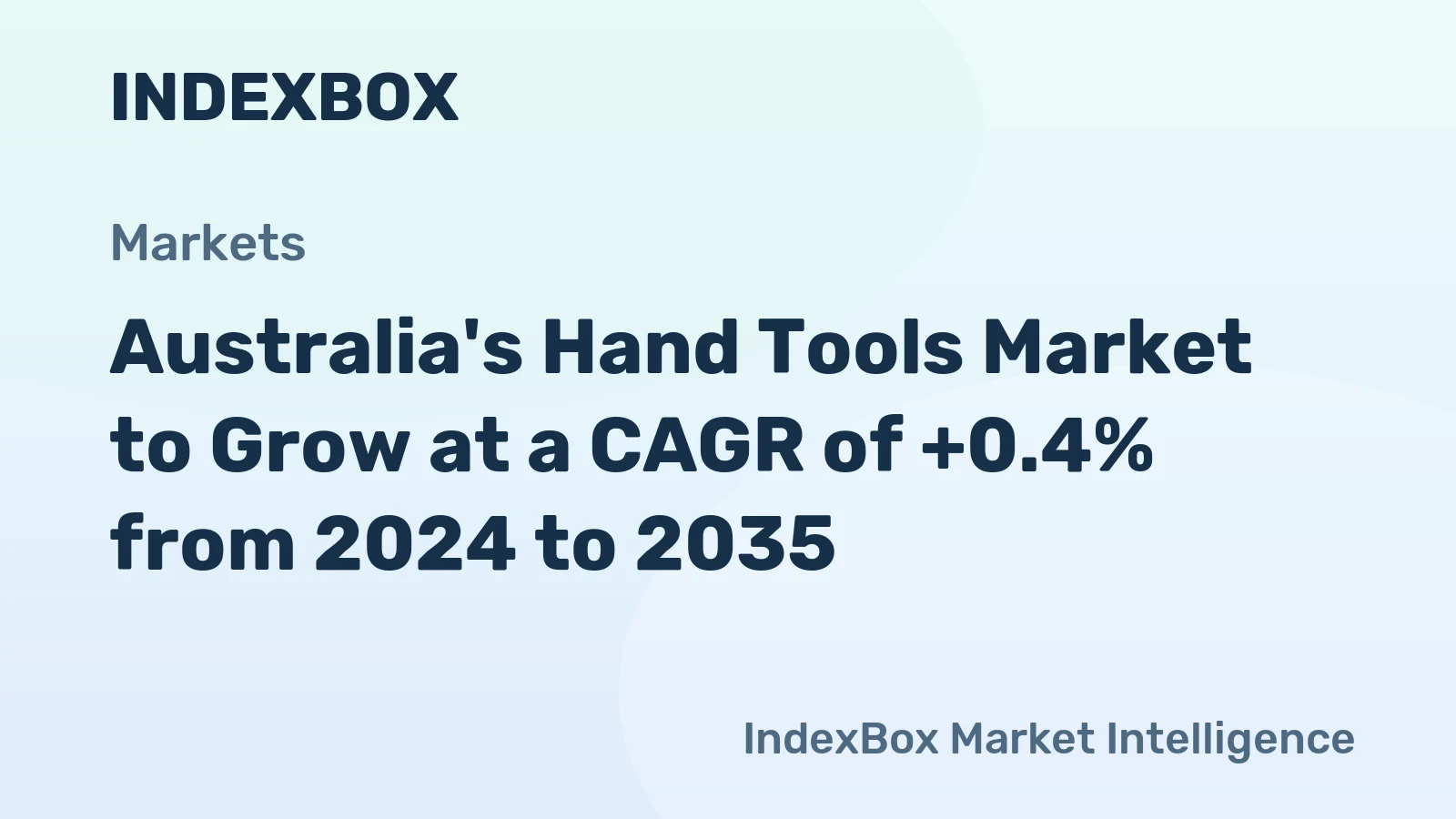 Australia's Hand Tools Market to Grow at a CAGR of +0.4% from 2024 to 2035