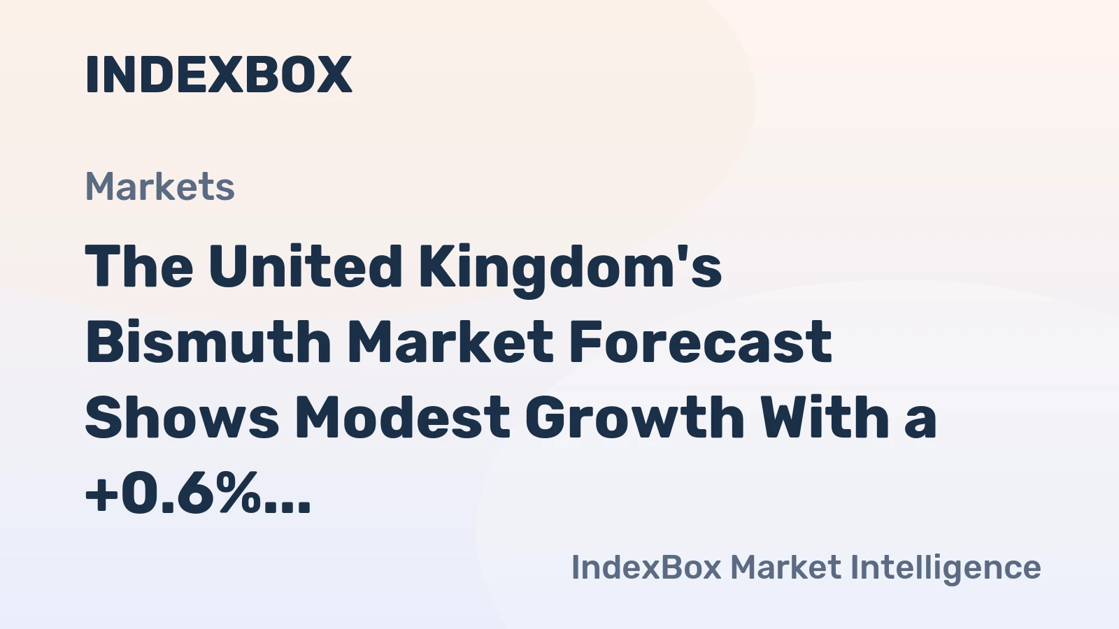 The United Kingdom's Bismuth Market Forecast Shows Modest Growth With a +0.6% CAGR in Value