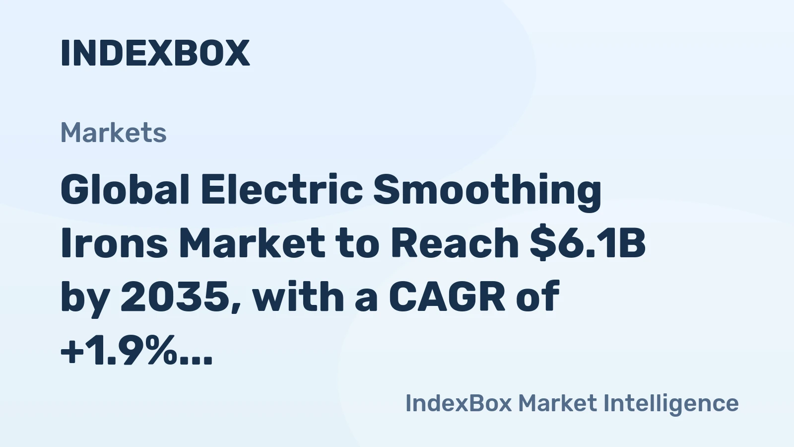Global Electric Smoothing Irons Market to Reach $6.1B by 2035, with a CAGR of +1.9%
