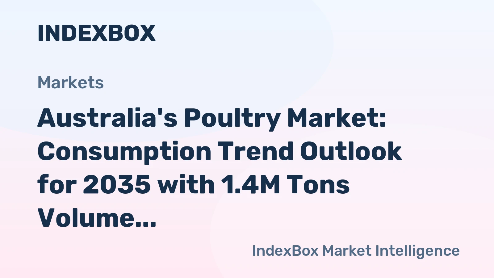 Australia's Poultry Market: Consumption Trend Outlook for 2035 with 1.4M Tons Volume and $3.4B Value