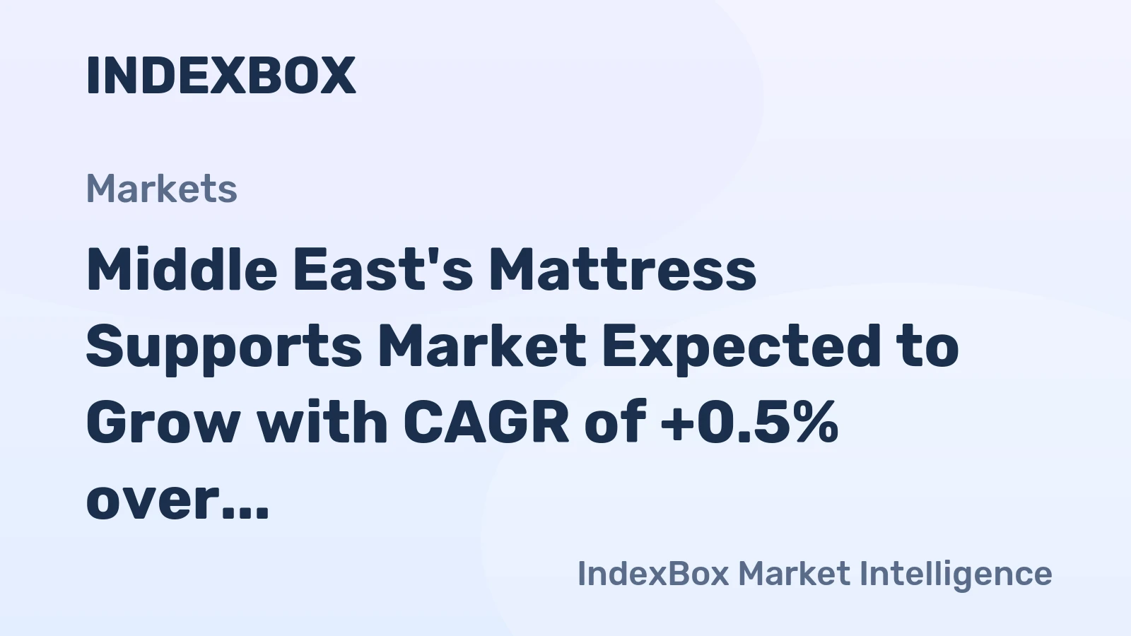 Middle East's Mattress Supports Market Expected to Grow with CAGR of +0.5% over Next Decade