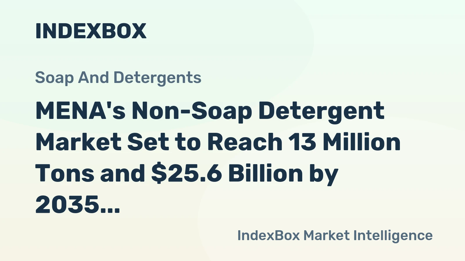 MENA's Non-Soap Detergent Market Set to Reach 13 Million Tons and $25.6 Billion by 2035