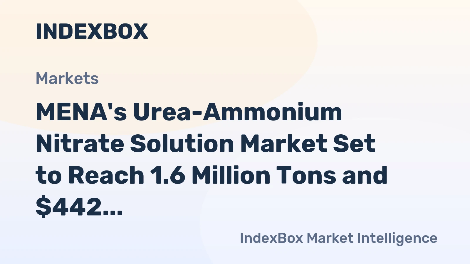 MENA's Urea-Ammonium Nitrate Solution Market Set to Reach 1.6 Million Tons and $442 Million by 2035