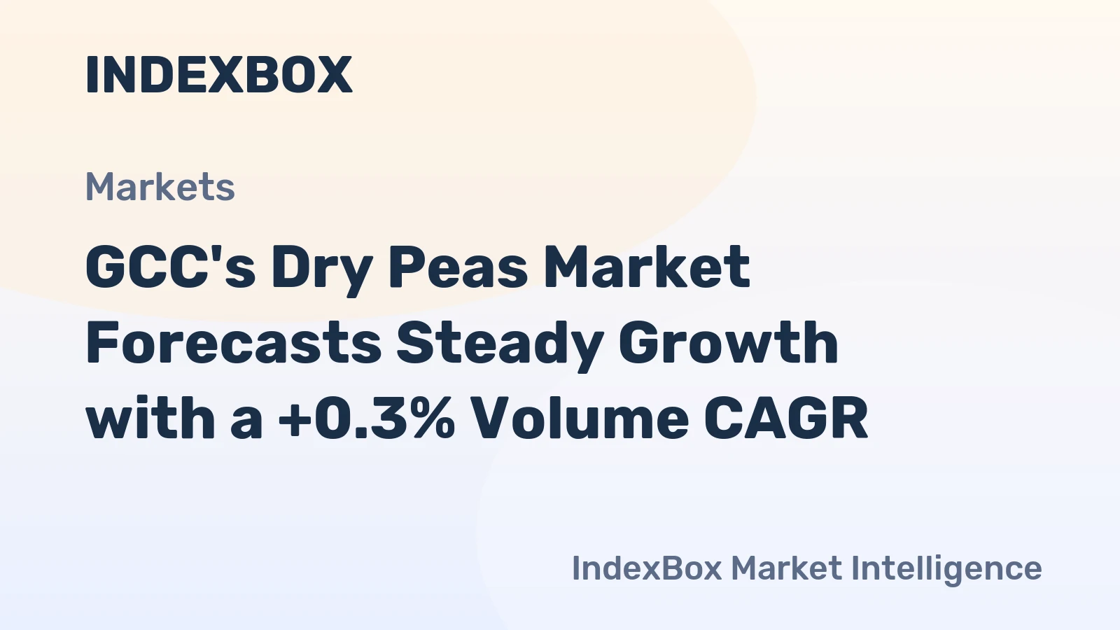 GCC's Dry Peas Market Forecasts Steady Growth with a +0.3% Volume CAGR