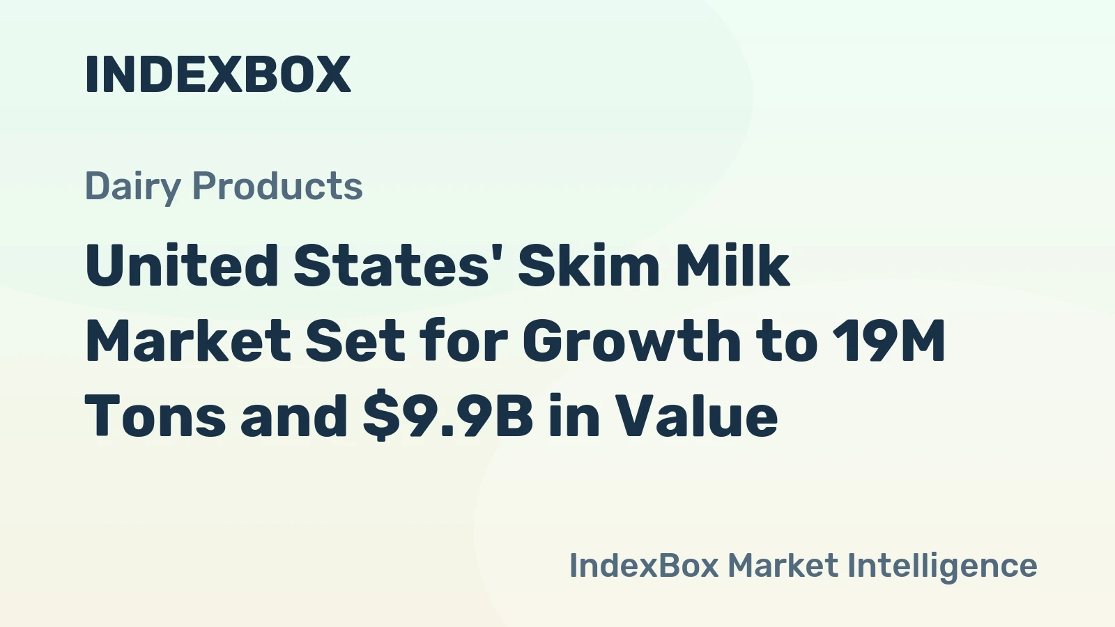 United States' Skim Milk Market Set for Growth to 19M Tons and $9.9B in Value